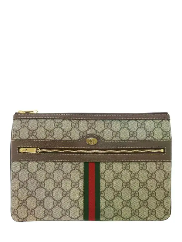 Gucci 2000-2015 Gg Supreme Web Ophidia Clutch Bag - Neutrals