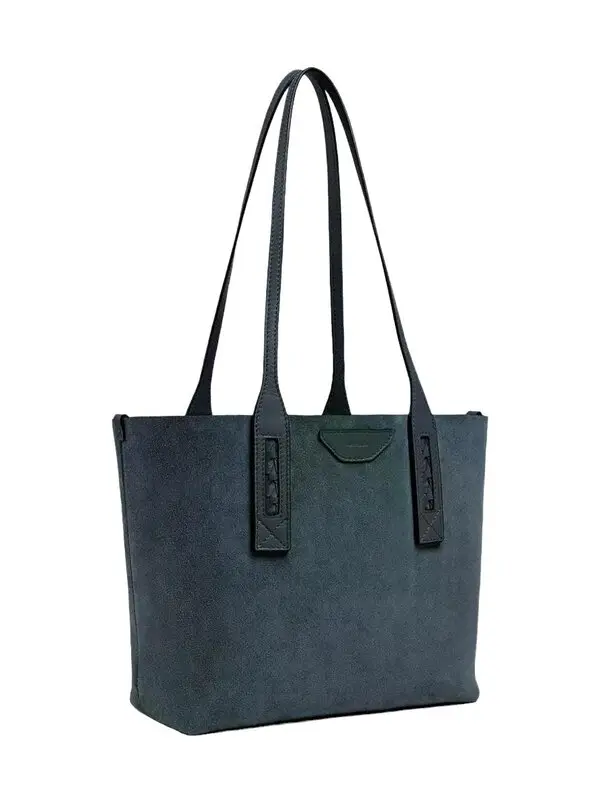 AVITEUR Woven-detail Suede Tote Bag - Blue