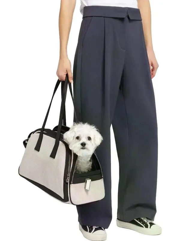 AVITEUR Leather-trim Canvas Pet Carrier - Neutrals