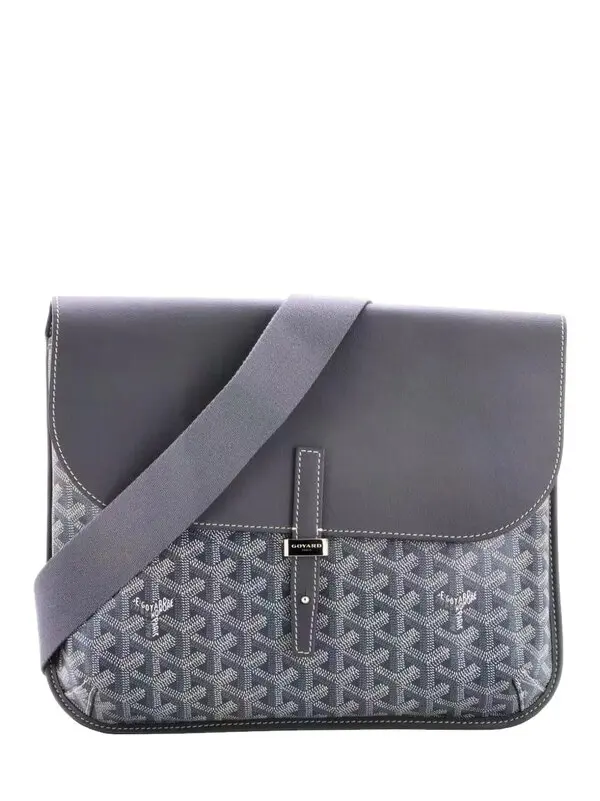 Goyard Coursier Messenger Bag Coated Canvas And Leather Crossbody Bag - Grey