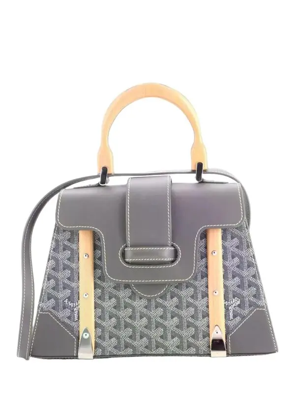 Goyard Saigon Top Handle Bag Coated Canvas With Leather Pm Satchel - Grey