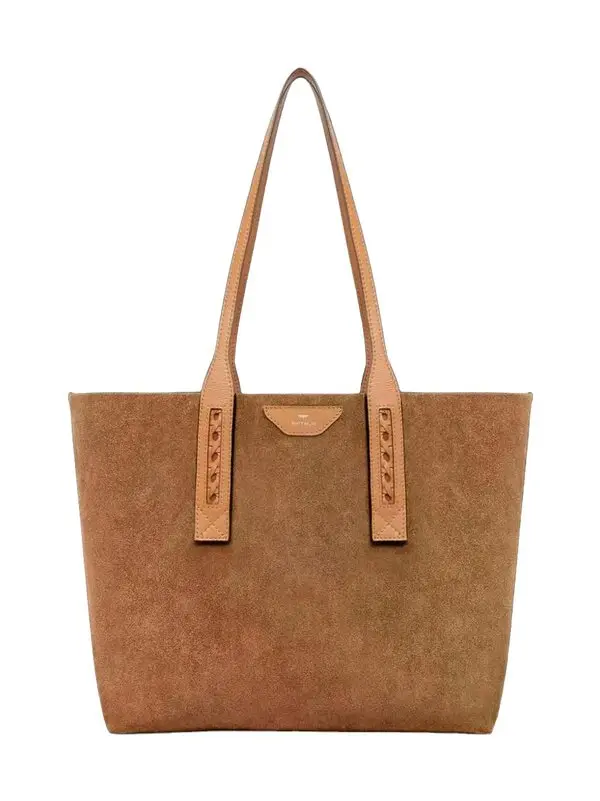 AVITEUR Easy Woven-handle Suede Tote Bag - Brown