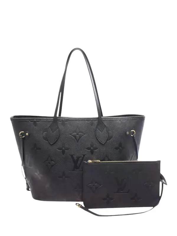 LOUIS VUITTON 2021-2026 Monogram Giant Empreinte Neverfull Mm Tote Bag - Black