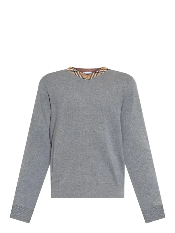 Burberry V-neck Sweater - Grey