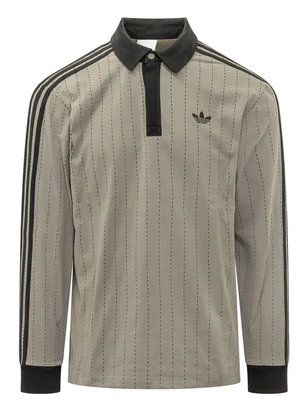 ADIDAS ORIGINALS Long Sleeve Pin Polo - Silpeb