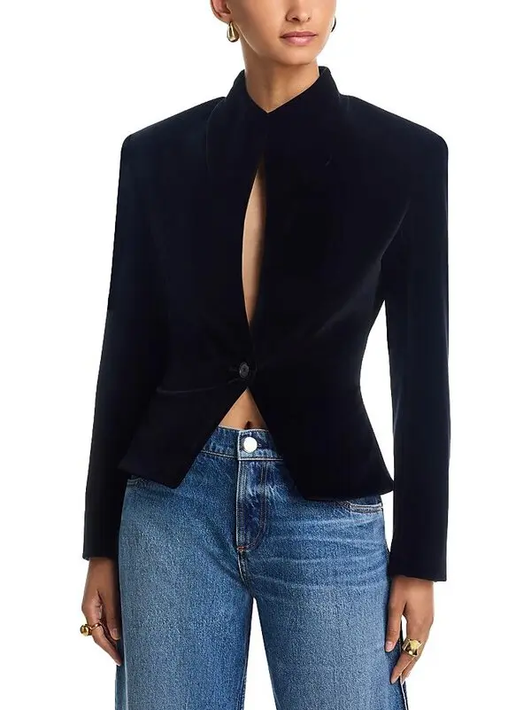 Brandon Maxwell Alora Shrunken Tailored Jacket - Black