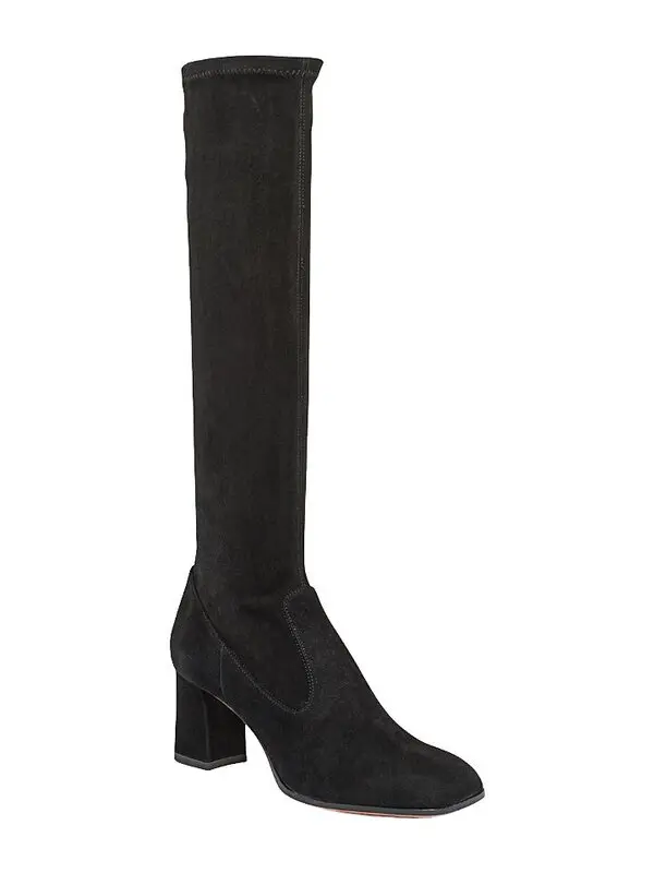 Santoni Knee-high Suede Boots - Black