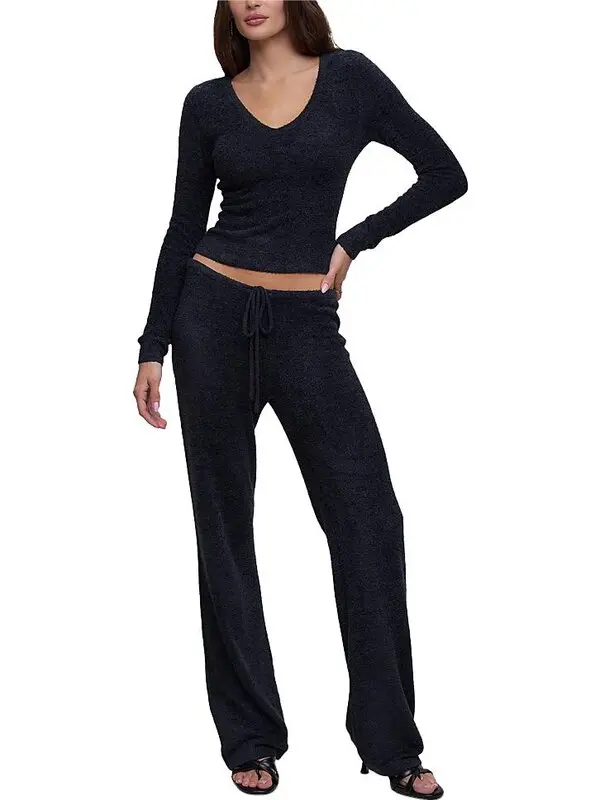 Barefoot Dreams Cozychic Lite Kit V Neck Sweater - Black