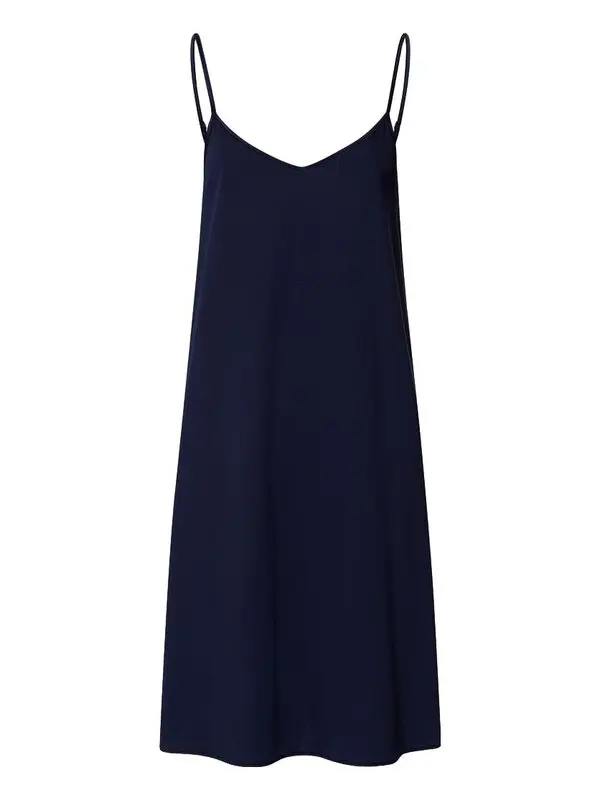 Hanro Cotton Silk Cotton Chemise - Deep Navy
