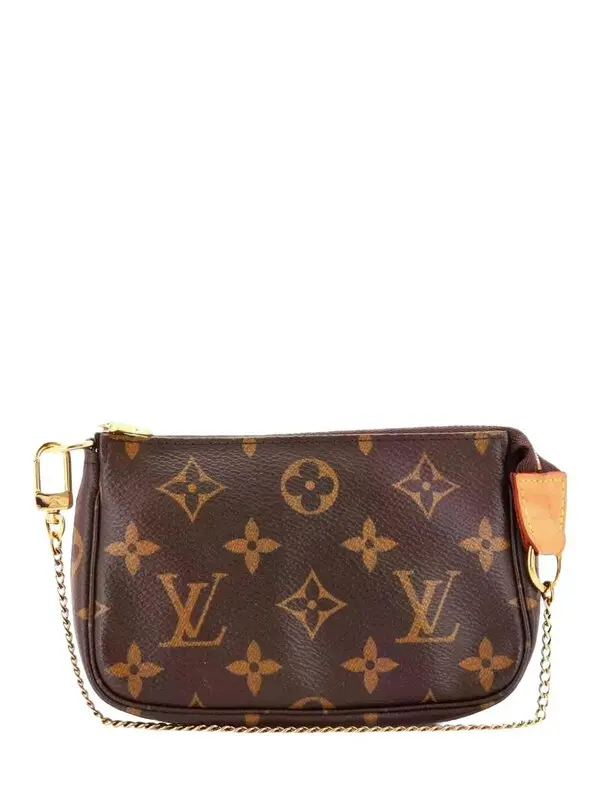LOUIS VUITTON Pochette Accessoires Monogram Canvas Mini Clutch Bag - Brown