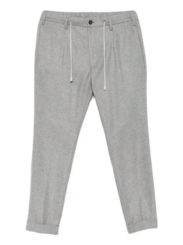 Eleventy Drawstring Pleated Trousers - Grey