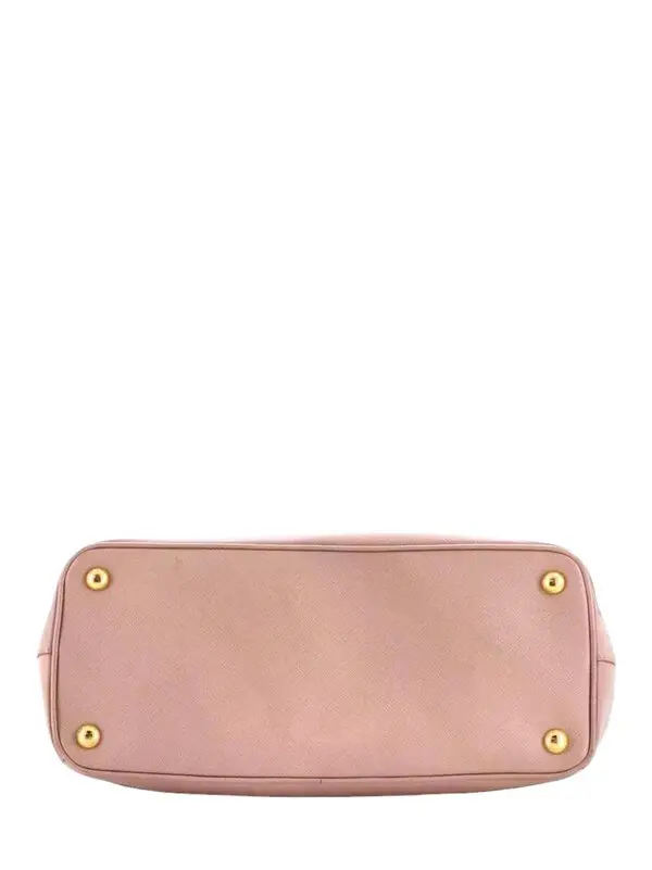 Prada Double Zip Lux Saffiano Leather Small Tote Bag - Pink