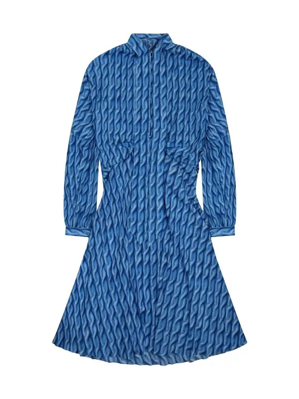 Balenciaga Midi Dress With Print - Blue