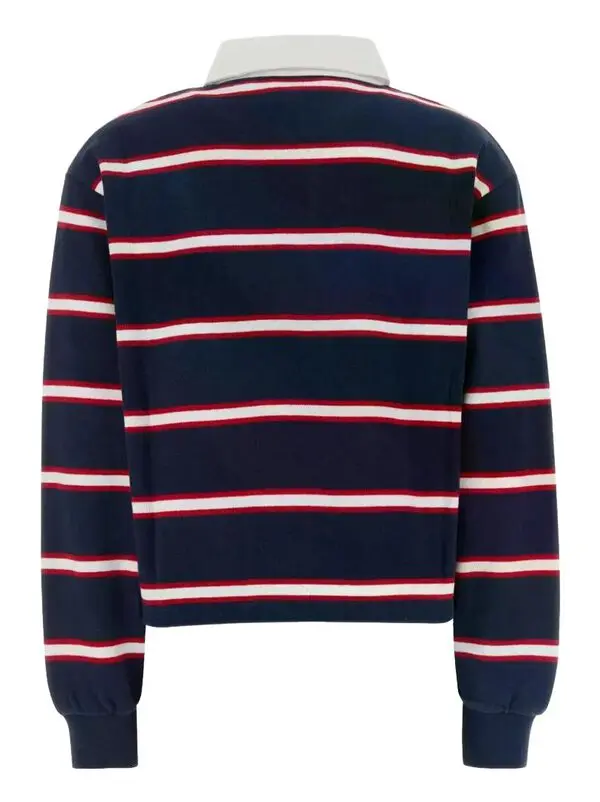 Sporty & Rich Blondie Serif Striped Polo Shirt - Blue