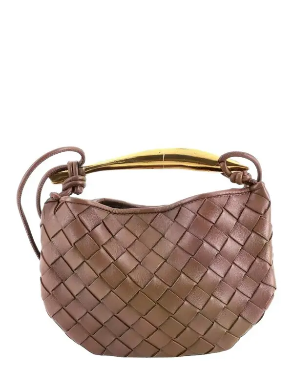 Bottega Veneta Sardine Top Handle Bag Intrecciato Nappa Mini Satchel - Brown