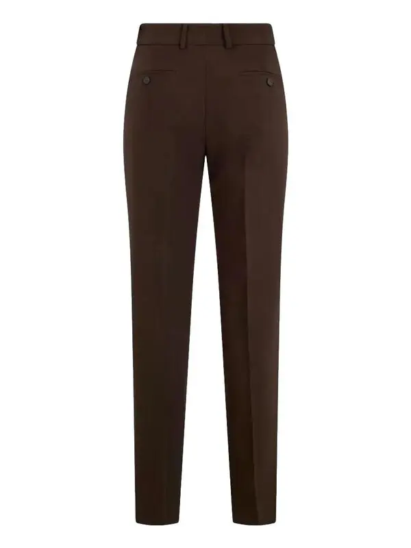 SLOWEAR Pressed-crease Straight-leg Trousers - Brown
