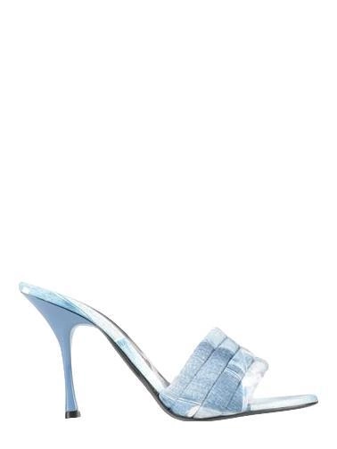 John Richmond Sandals Azure Size Leather, Textile Fibers - Blue