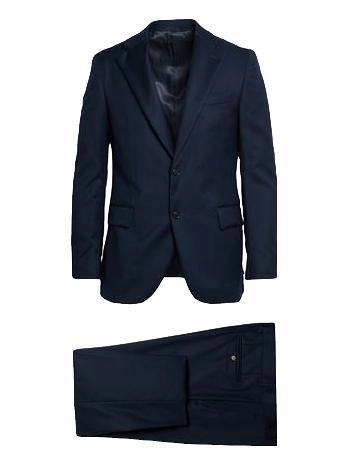 TOMBOLINI Suit Size Virgin Wool, Viscose - Navy