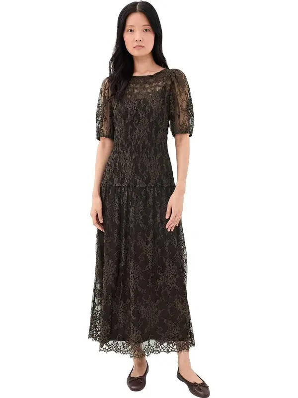 Hill House Home The Short Sleeve Dalia Nap Dress - Chocolate