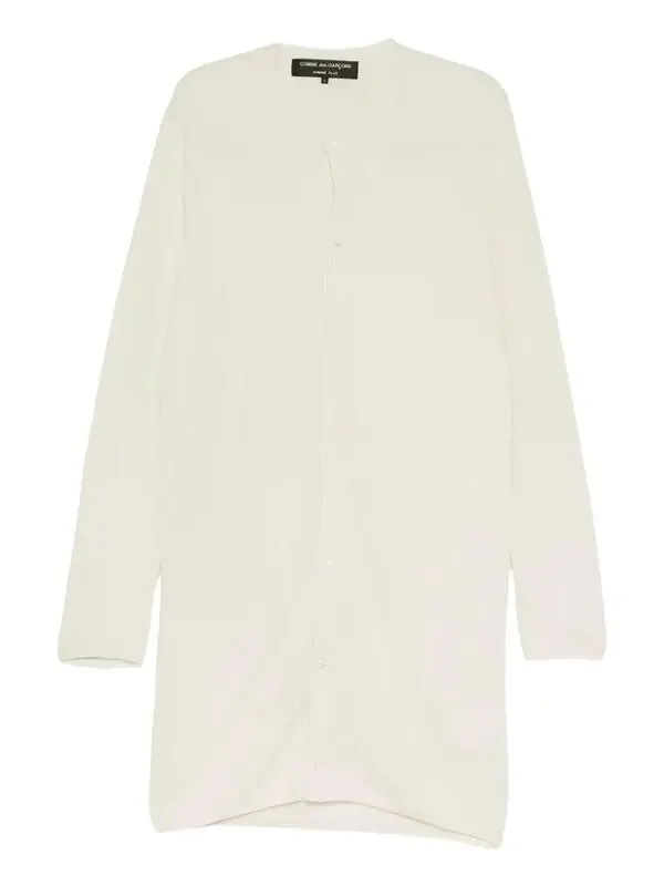 Comme Des Garçons Longline Button-up Cardigan - Neutrals