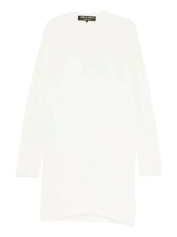 Comme Des Garçons Longline Button-up Cardigan - Neutrals