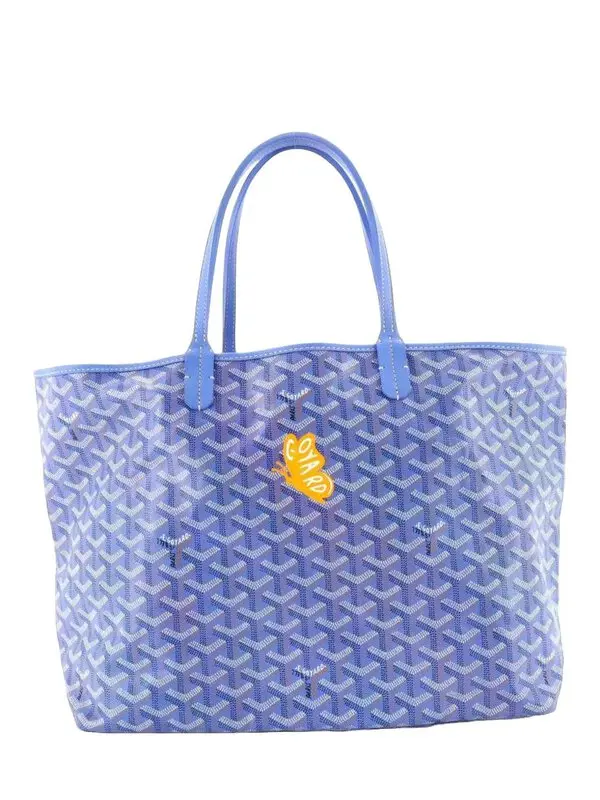 Goyard Saint Louis Reversible Printed Coated Canvas And Printed Canvas Pm Tote Bag - Blue