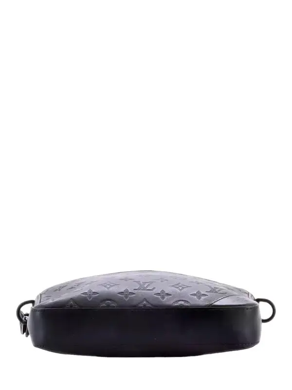 LOUIS VUITTON Duo Messenger Bag Monogram Shadow Leather Crossbody Bag - Black