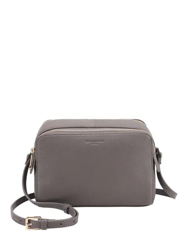 Paul Costelloe Mantaro Leather Crossbody Bag - Grey