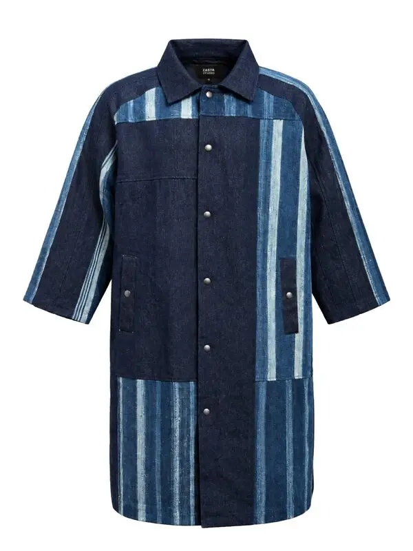 ZASTASTUDIO Blended Denim Article Long Coat - Blue