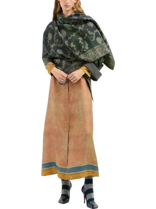 PIERRE-LOUIS MASCIA Pancake Floral-pattern Cape - Grey
