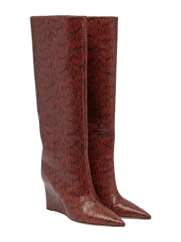 JIMMY CHOO Blake Snake-effect Leather Knee-high Boots - Brown