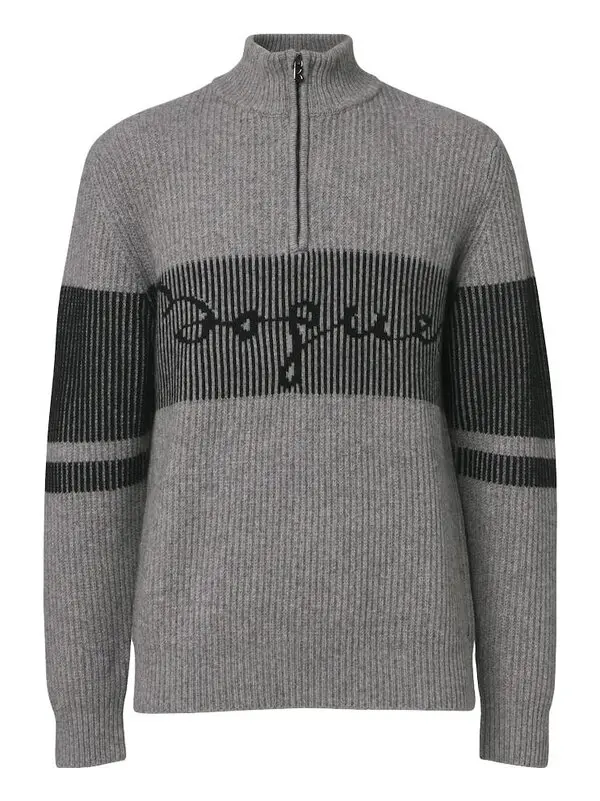 Bogner Loris Logo Yak Half-zip Sweater - Grey
