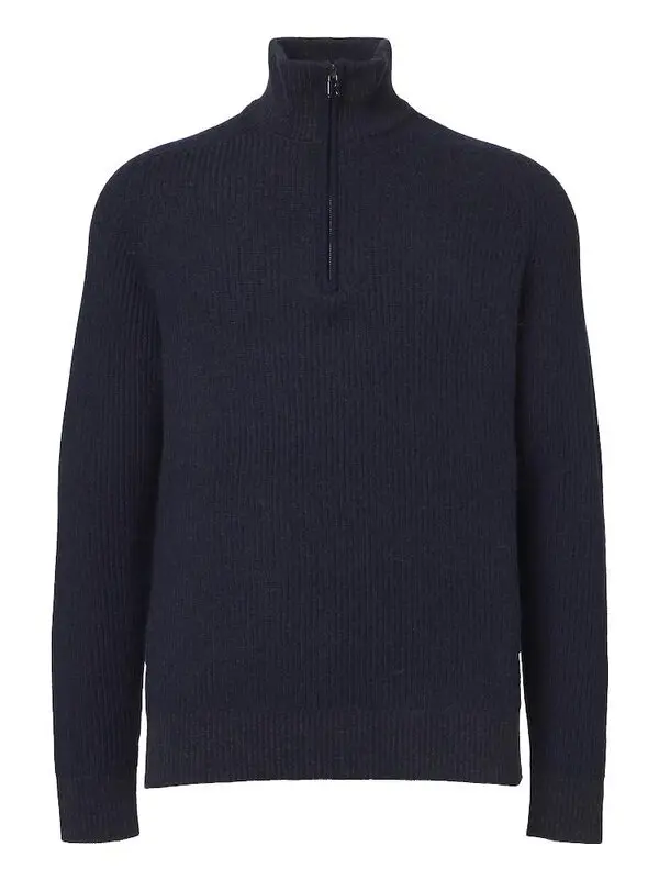 Bogner Dwayne Wool And Cashmere Half-zip Sweater - Blue
