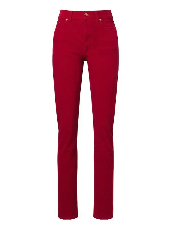 Versace Cotton Corduroy Slim Pants - Red