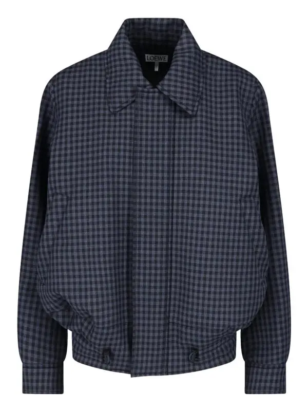 Loewe Jacket With Drawstring In Wool - Blue