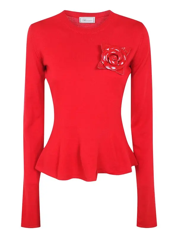 Blumarine Wool Sweater Godet - Red