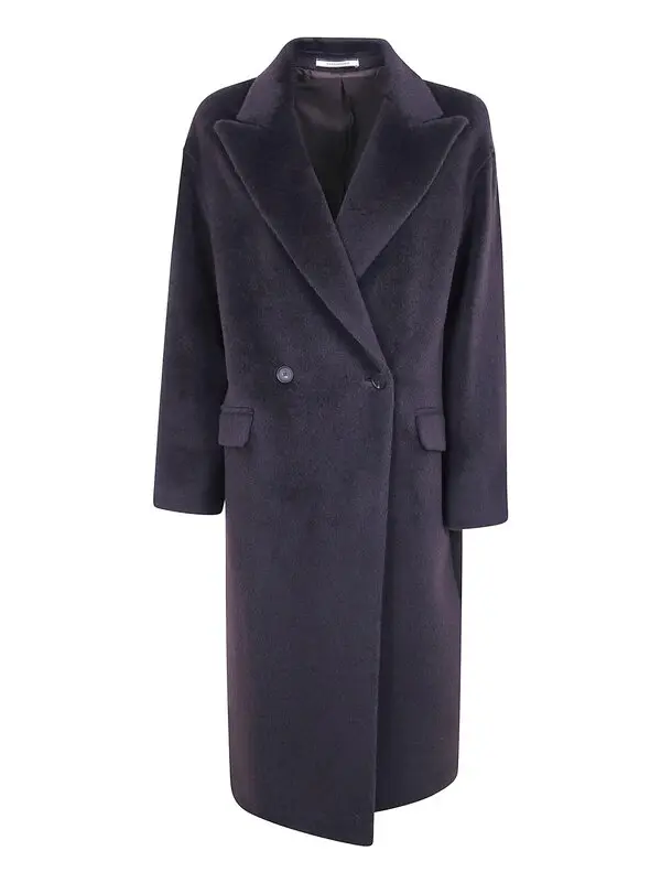 Tagliatore Double-breasted Long Coat "linden - Brown