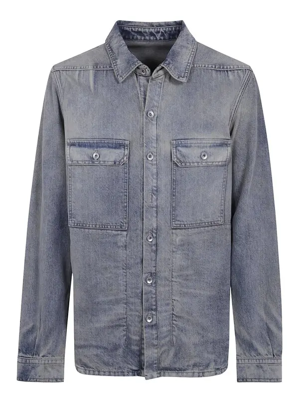 Rick Owens Jacket Denim Outershirt Jacket - Gray