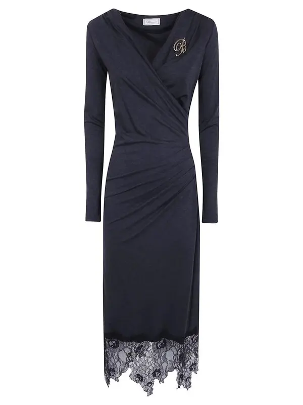 Blumarine Dress Milano Knit Dress - Gray