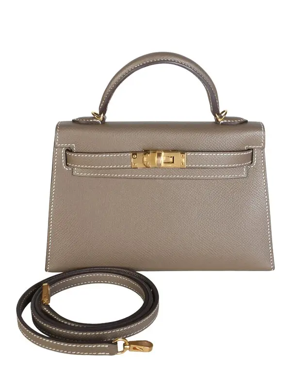Hermès Etoupe Epsom Sellier Kelly Ii 20 Ghw - Gray