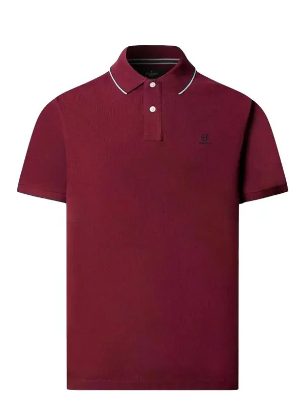 HACKETT  Logo-embroidered Short-sleeve Polo Shirt - Red