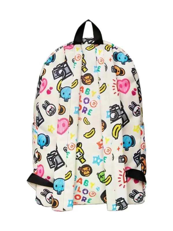 A BATHING APE Large Baby Milo Graphic-print Large Backpack - Neutrals