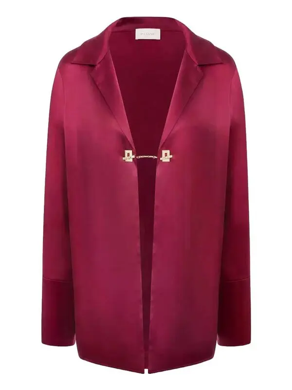 DANAME Chain-link Satin Blouse - Red