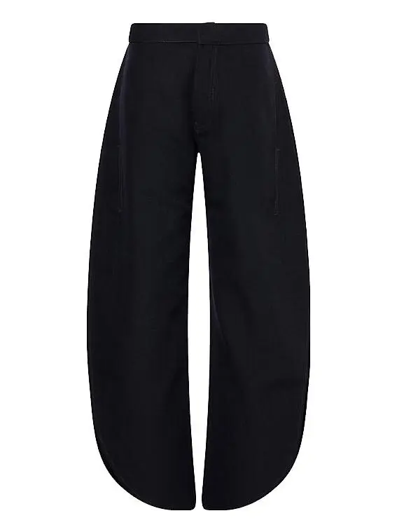 Alaïa Petal Curved-leg Wool Denim Trousers - Nuit Reverse