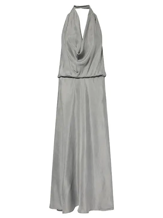 Dissh Adele Cowl-neck Cupro-blend Midi Dress - Slate