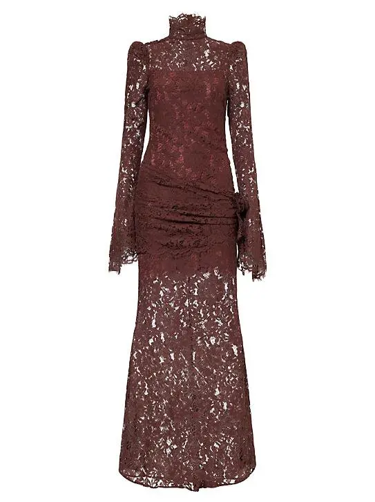 DE LA VALI Bodita Lace Maxi Dress - Plum