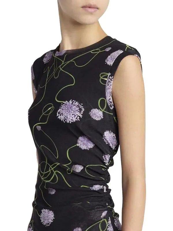 Stella McCartney Twisted Flower Mesh Sleeveless Maxi Dress - Multi