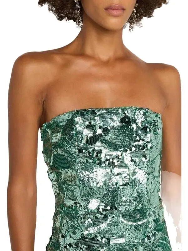 HELSI Leslie Strapless Sequin Column Gown - Teal