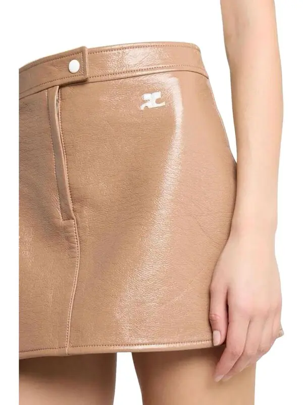 COURREGES Vinyle Reedition Mini Skirt - Bronzer