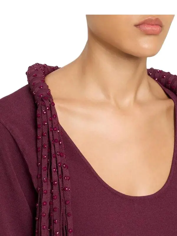 DIOTIMA Mane Fringe Embellished Long-sleeve Top - Amaro